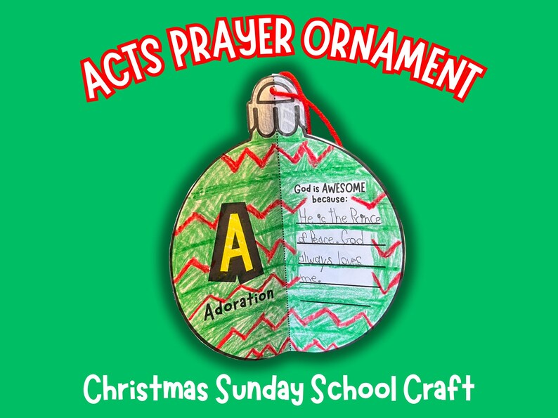 Kids Christmas Prayer Craft Printable, ACTS Prayer Ornament Lesson ...