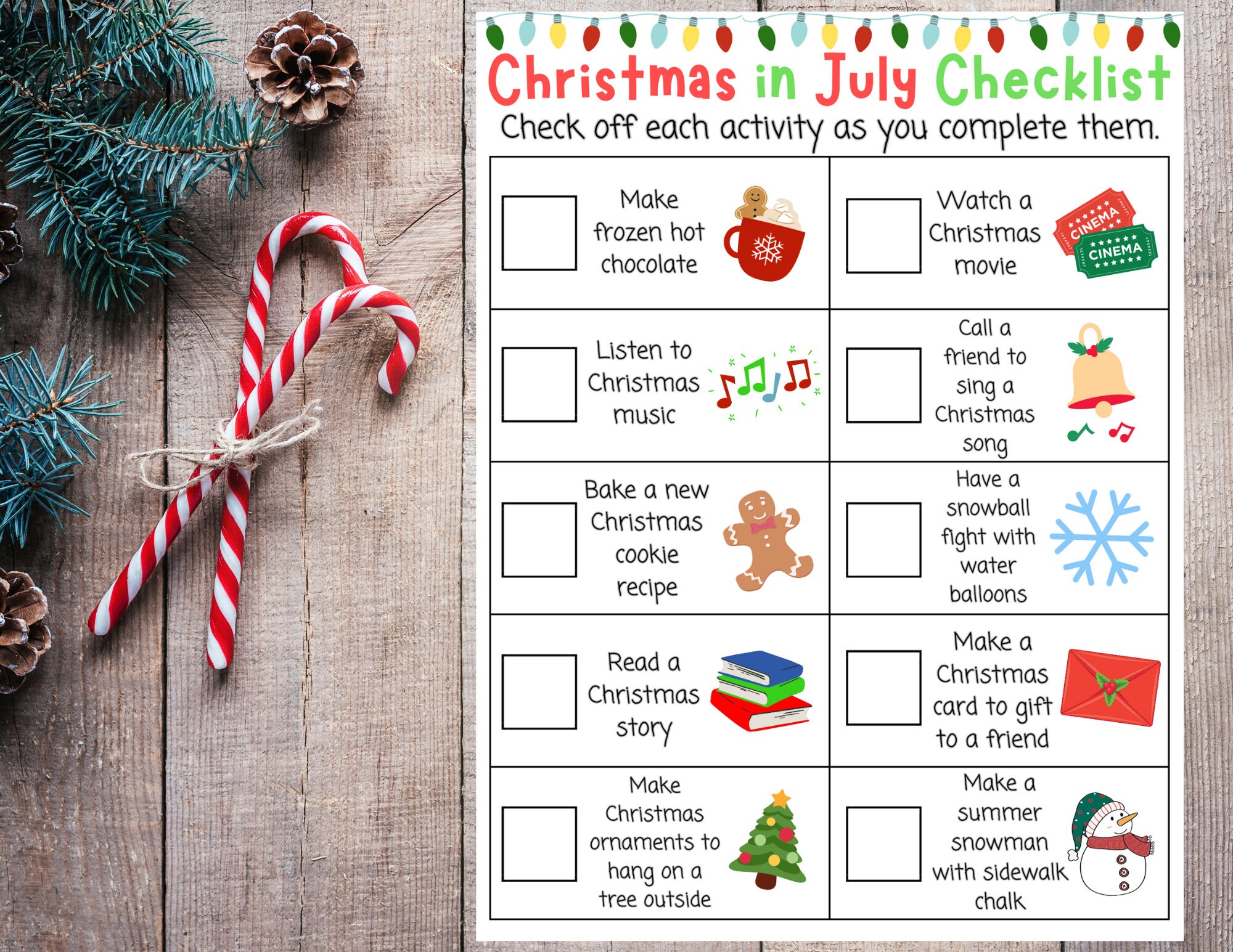 Christmas in July Checklist: Fun Summer Activities for Kids (digital ...