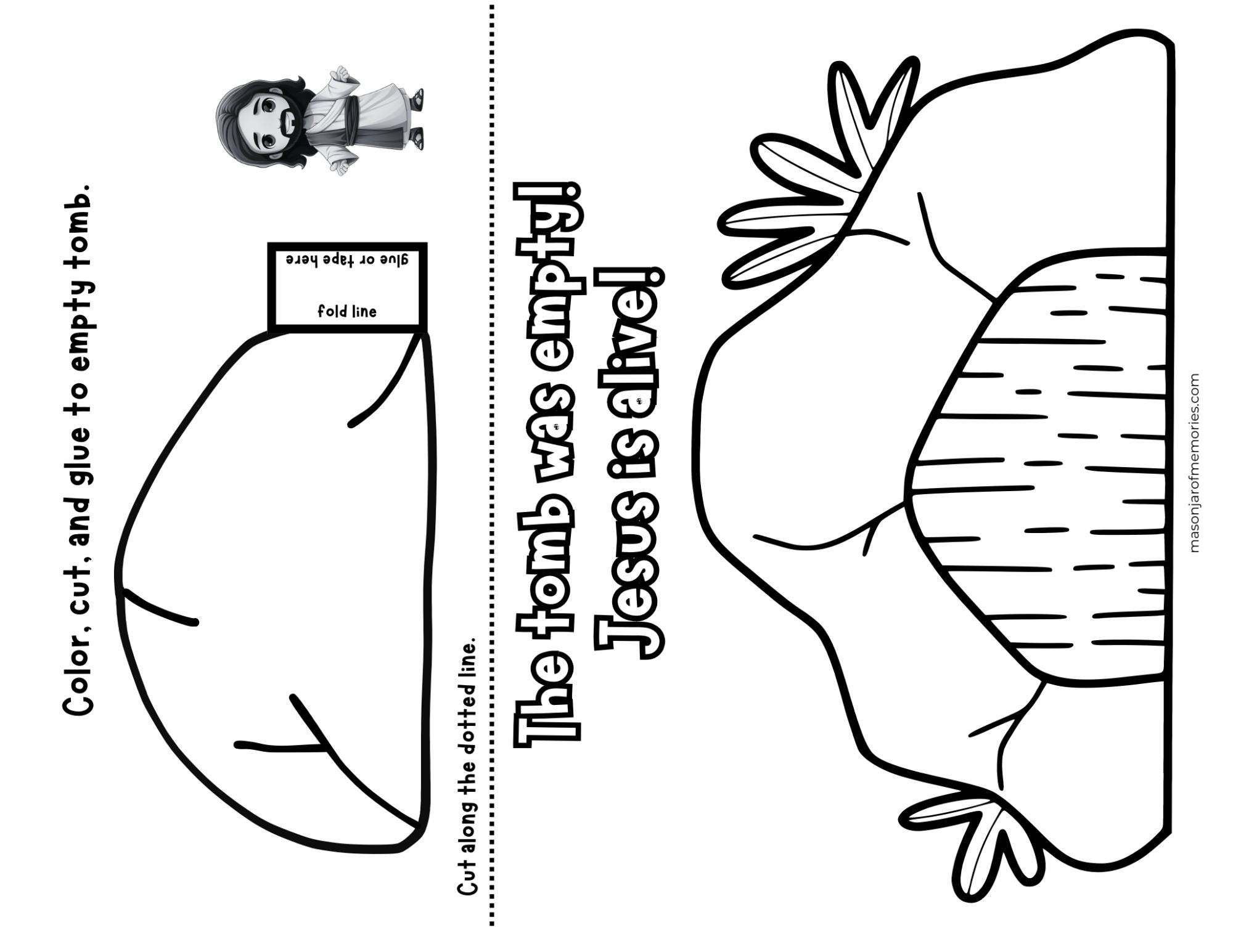 Easter Resurrection Craft Printable, Christian Empty Tomb Bible ...