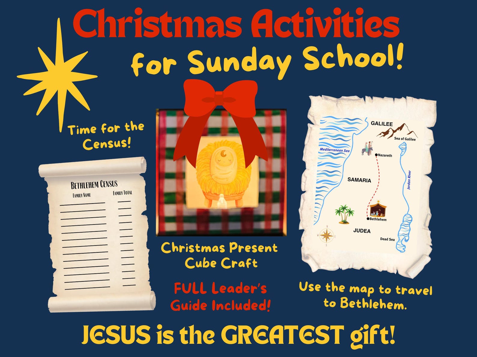 Nativity Story Origami Cube Craft Printable, Sunday School Christmas ...