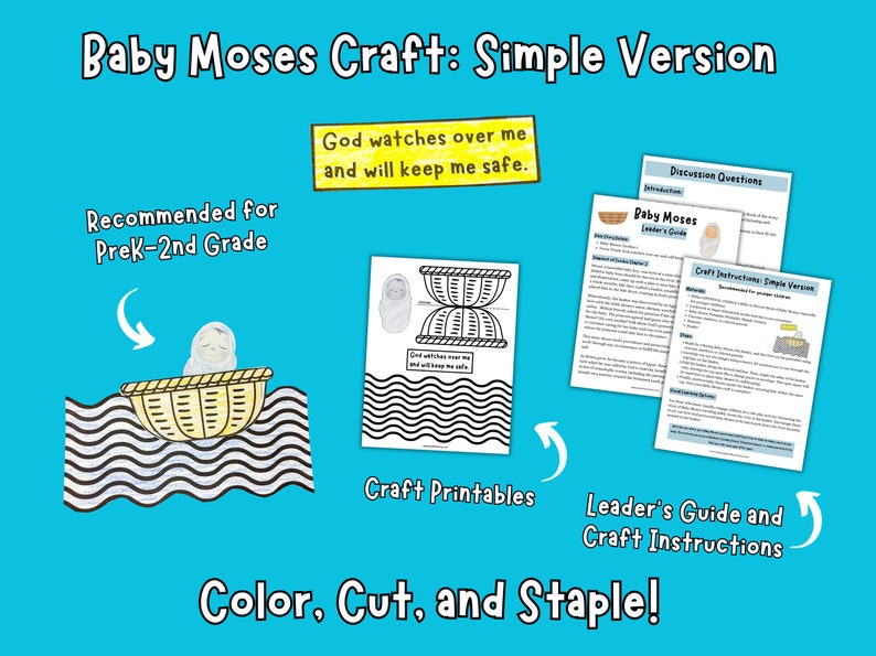 Easy Bible Crafts for Sunday School, Moses Bible Story, Moses in a ...