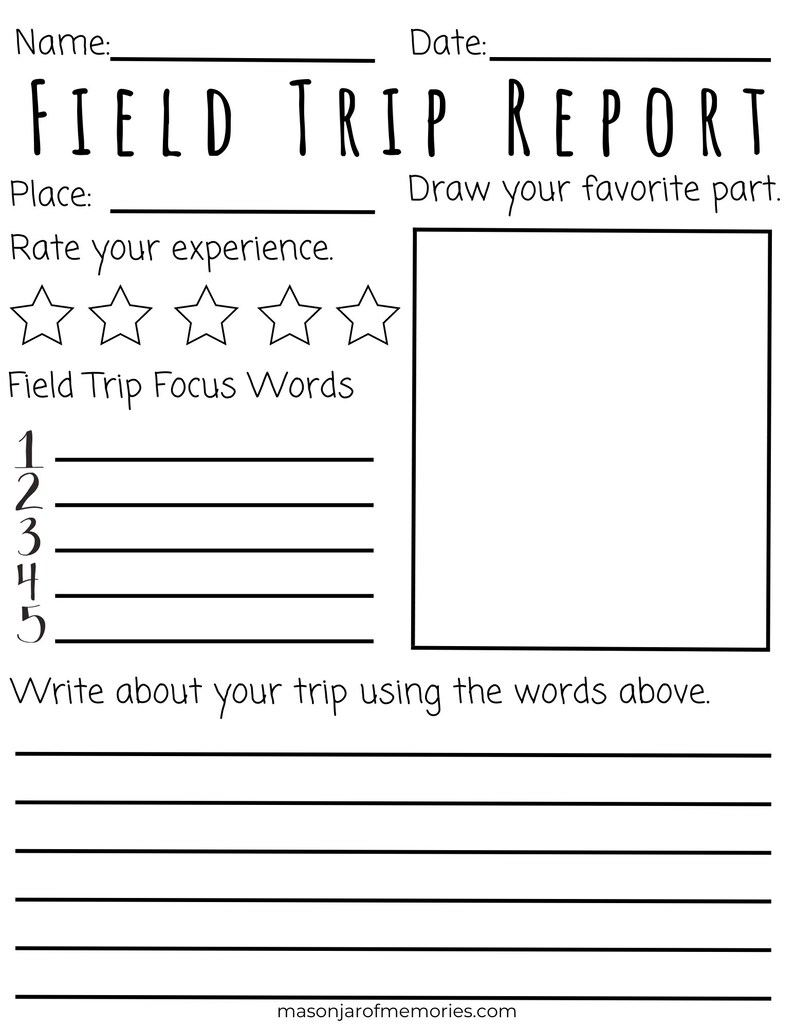 Field Trip Report Printable: K-5 Learning, Reflection Log (digital ...