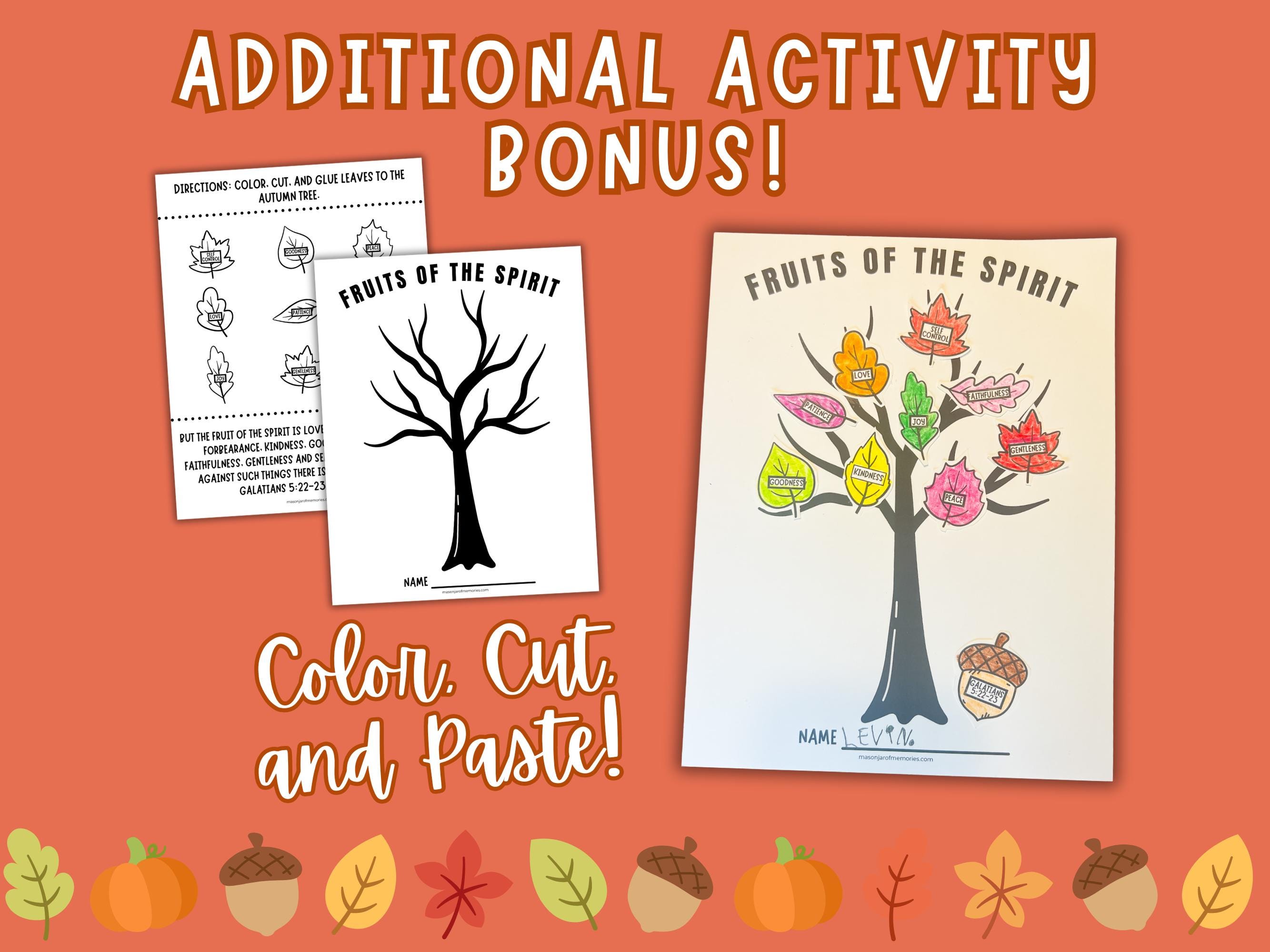Fruits of the Spirit Bible Lesson & Fall Craft Printable | Sunday ...