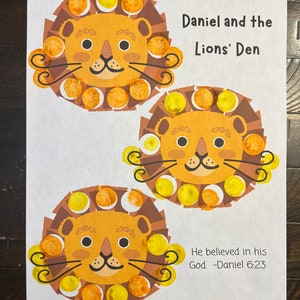 Daniel and the Lions' Den Craft PDF - Bible Story Activity, Fork ...