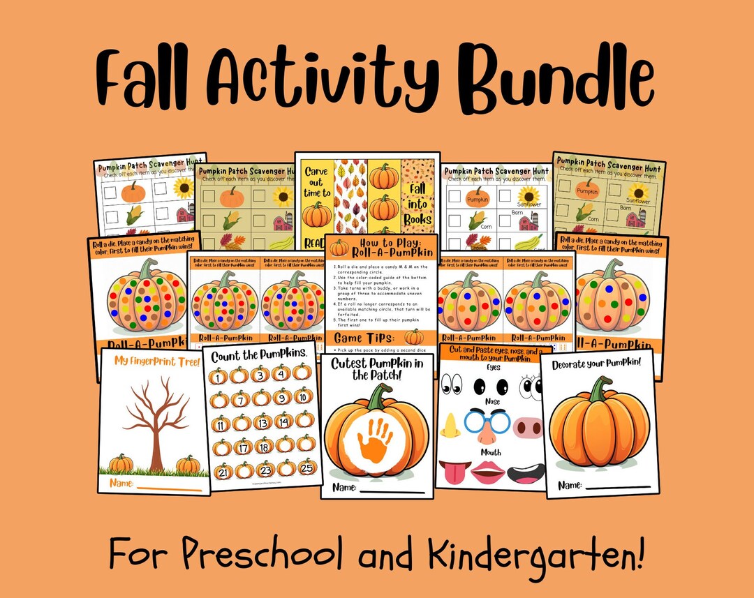 Fall Kindergarten Worksheets, Fun Fall Activities, Preschool Fall ...