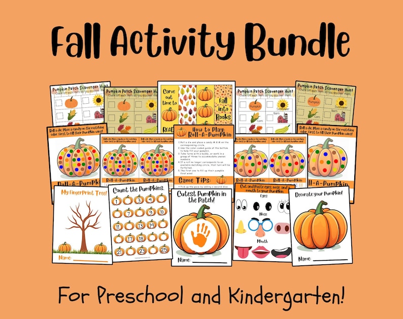 Fall Activity Printables Bundle | Pumpkin Patch Scavenger Hunt, Games ...