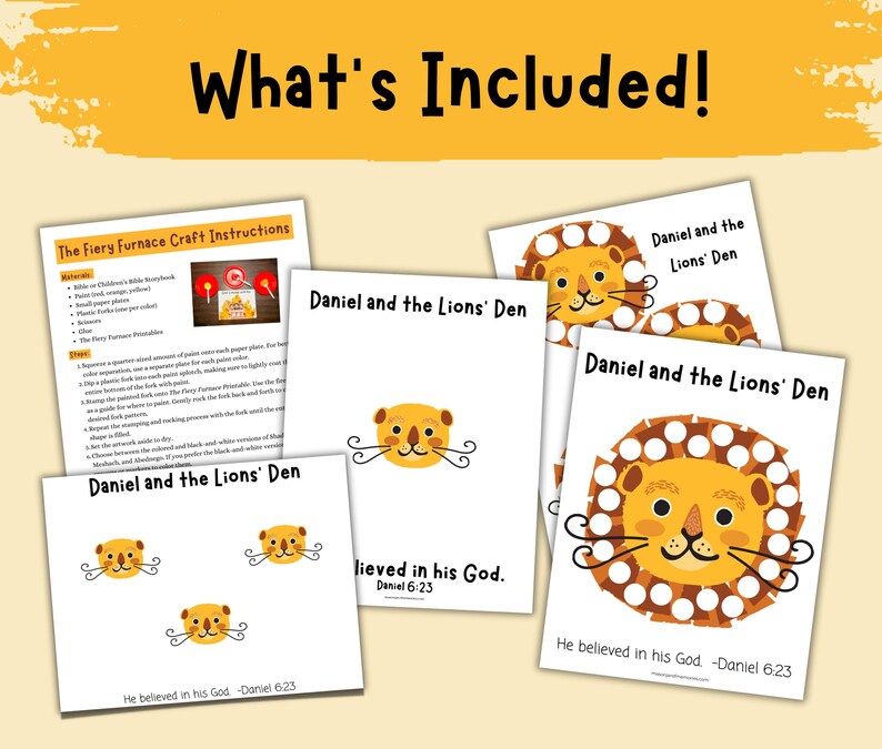 Daniel and the Lions' Den & Fiery Furnace Crafts: Sunday School Lessons ...