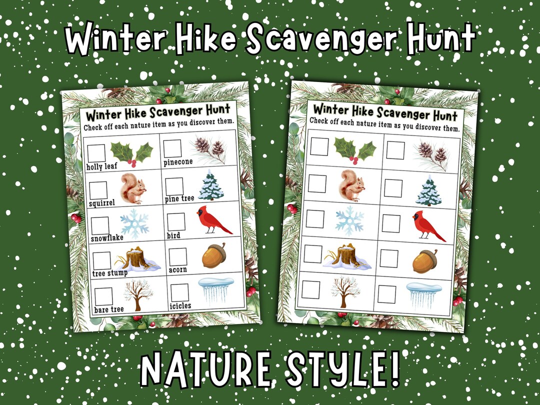 Winter Activities for Kids, Winter Walk, Nature Scavenger Hunt, Winter ...