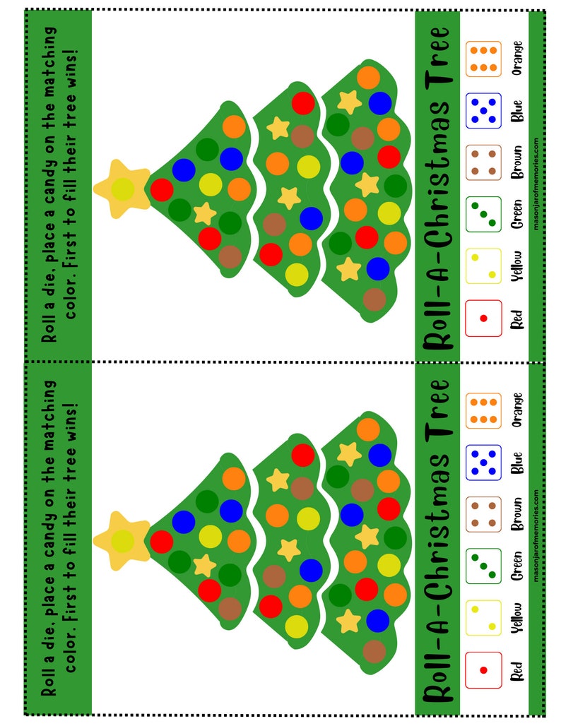 Roll-a-christmas Tree, M & M Game, Christmas Dice Game, Christmas Games ...