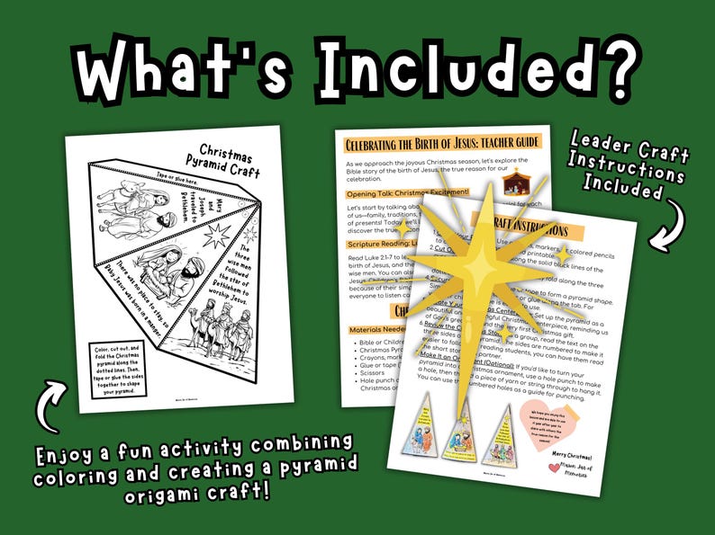 Birth of Jesus, Christmas Pyramid Craft for Kids, Sunday School Lesson ...