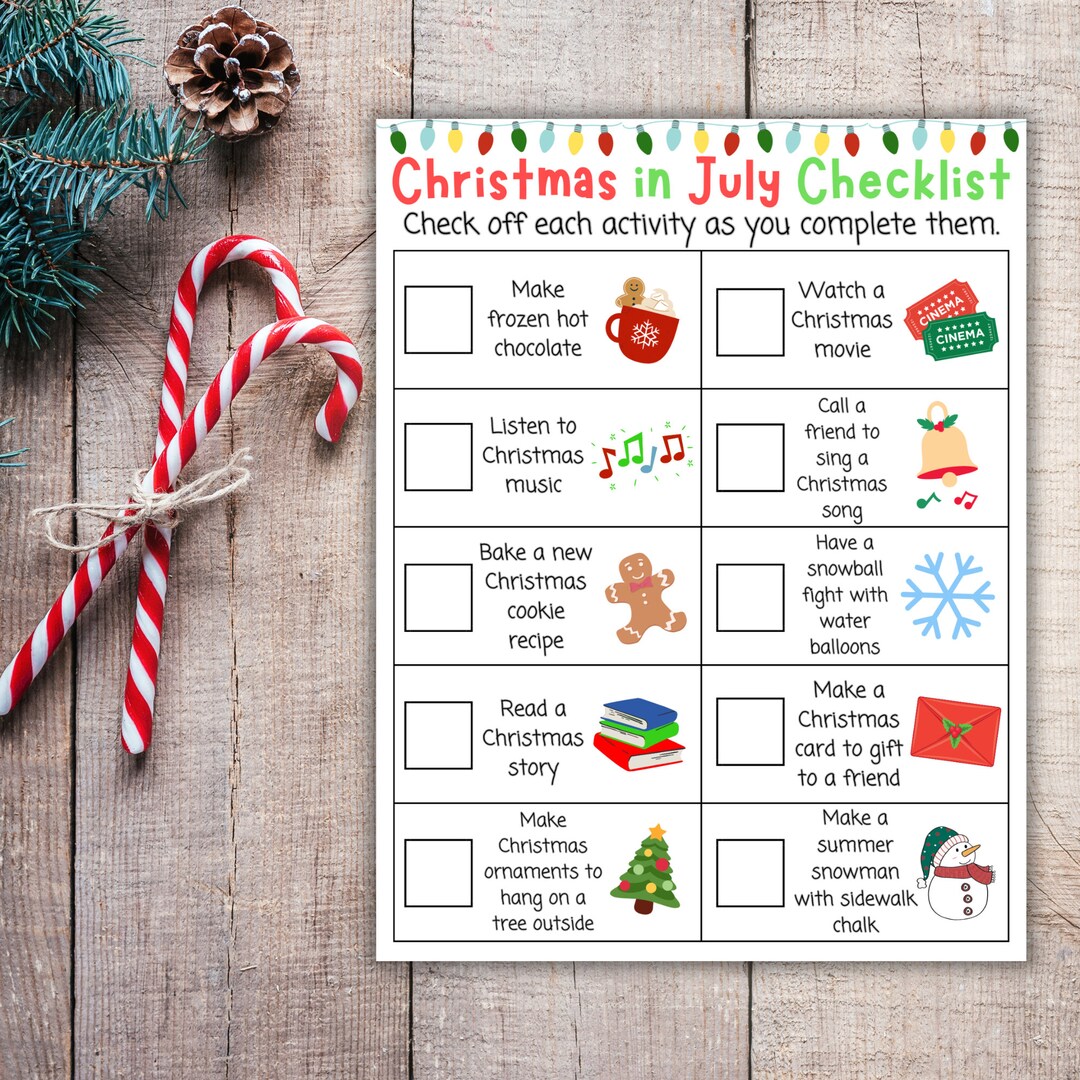 Christmas in July Checklist: Fun Summer Activities for Kids (digital ...