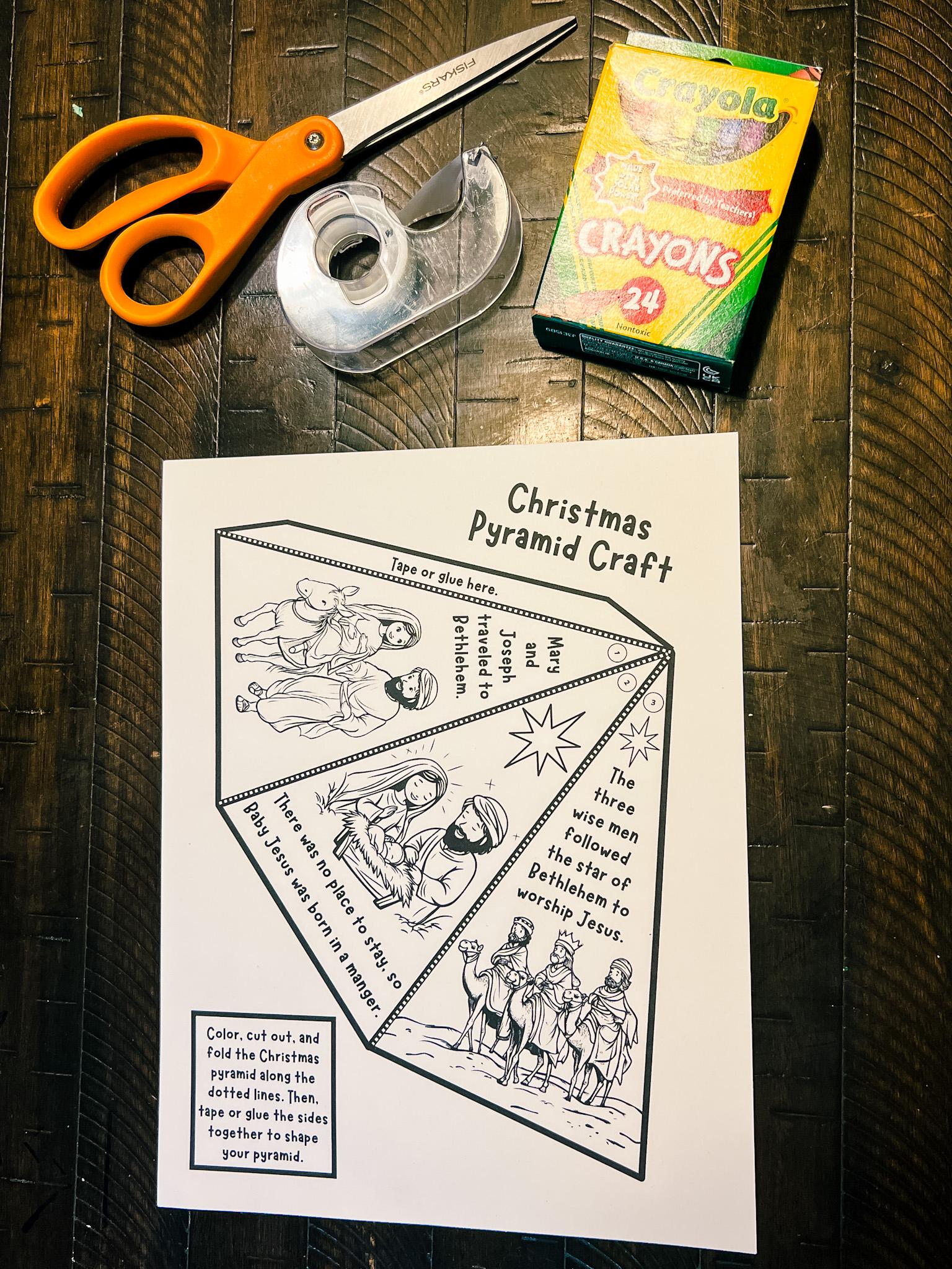 Nativity Story Origami Pyramid Craft Printable | Christmas Bible Lesson ...
