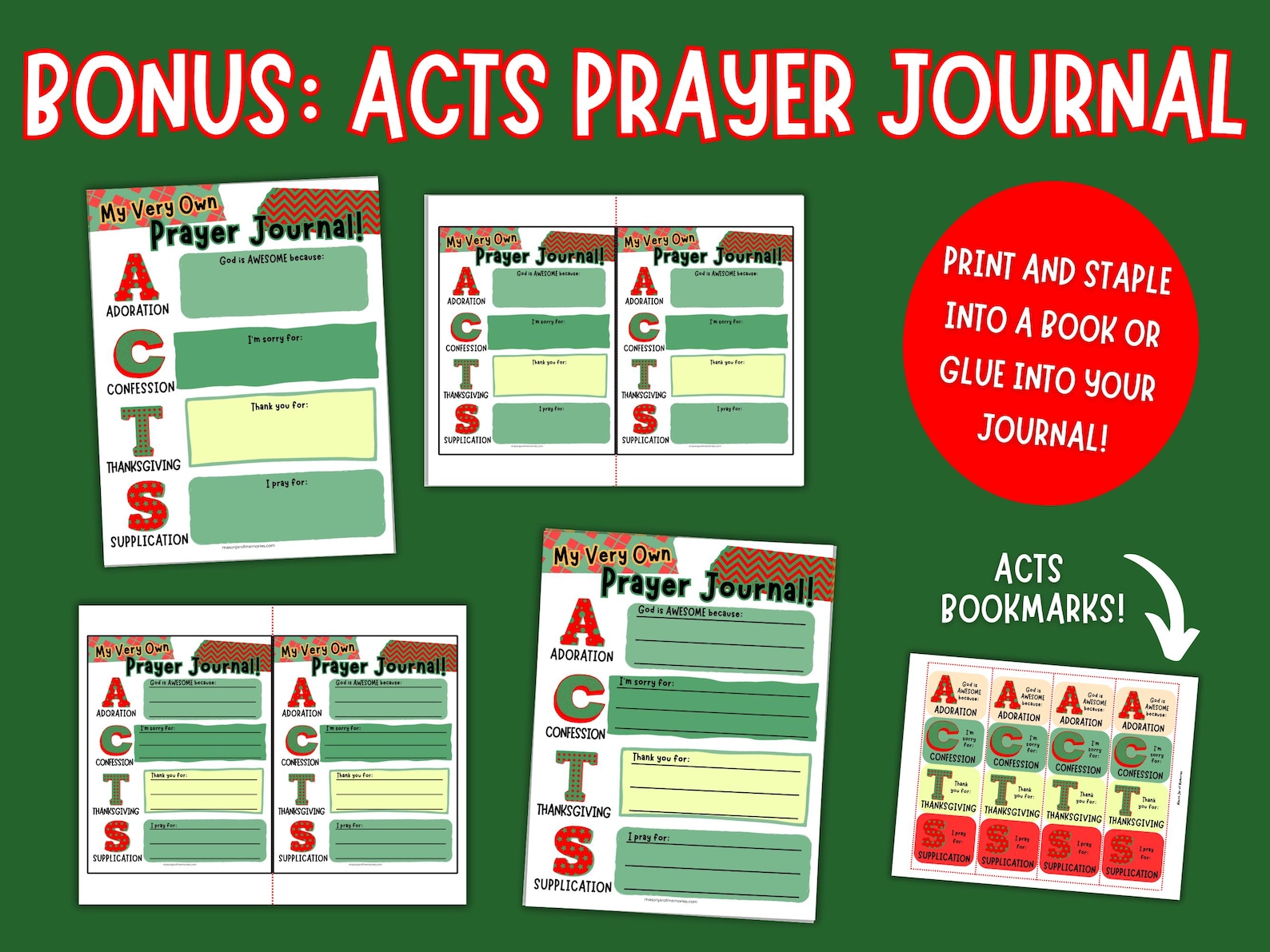 Christmas Ornament Prayer Journal Craft Printable | ACTS Prayer Model ...