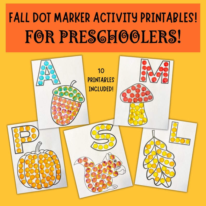Fall Dot Marker Printables: Letter A Activity Sheets (PDF) - Etsy