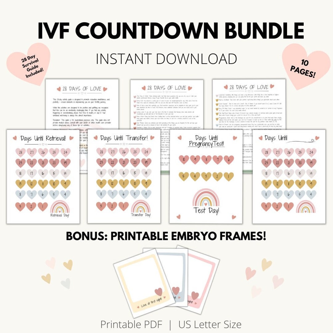 IVF, IVF Countdown, Ivf Planner, Ivf Journal , Ivf Tracker, Ivf ...