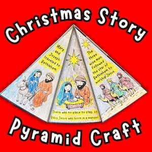 Birth of Jesus, Christmas Pyramid Craft for Kids, Sunday School Lesson ...