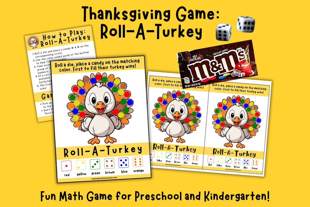 Thanksgiving Activities, Roll-a-turkey, Thanksgiving Math Activity for ...