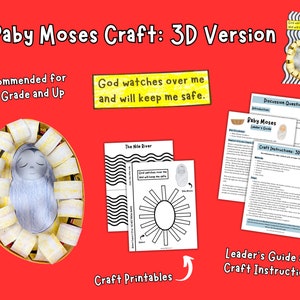 Baby Moses Printable Craft – Bible Story Sunday School Activity & Kids ...