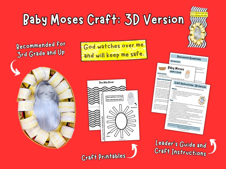 Baby Moses Printable Craft – Bible Story Sunday School Activity & Kids ...