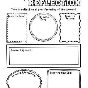 Summer Reflection Journal for Kids: Writing & Drawing (digital Download ...