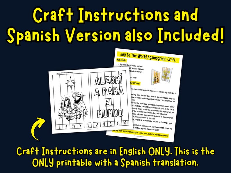 Joy to the World, 3D Christmas Craft for Kids, Nativity Coloring Page ...