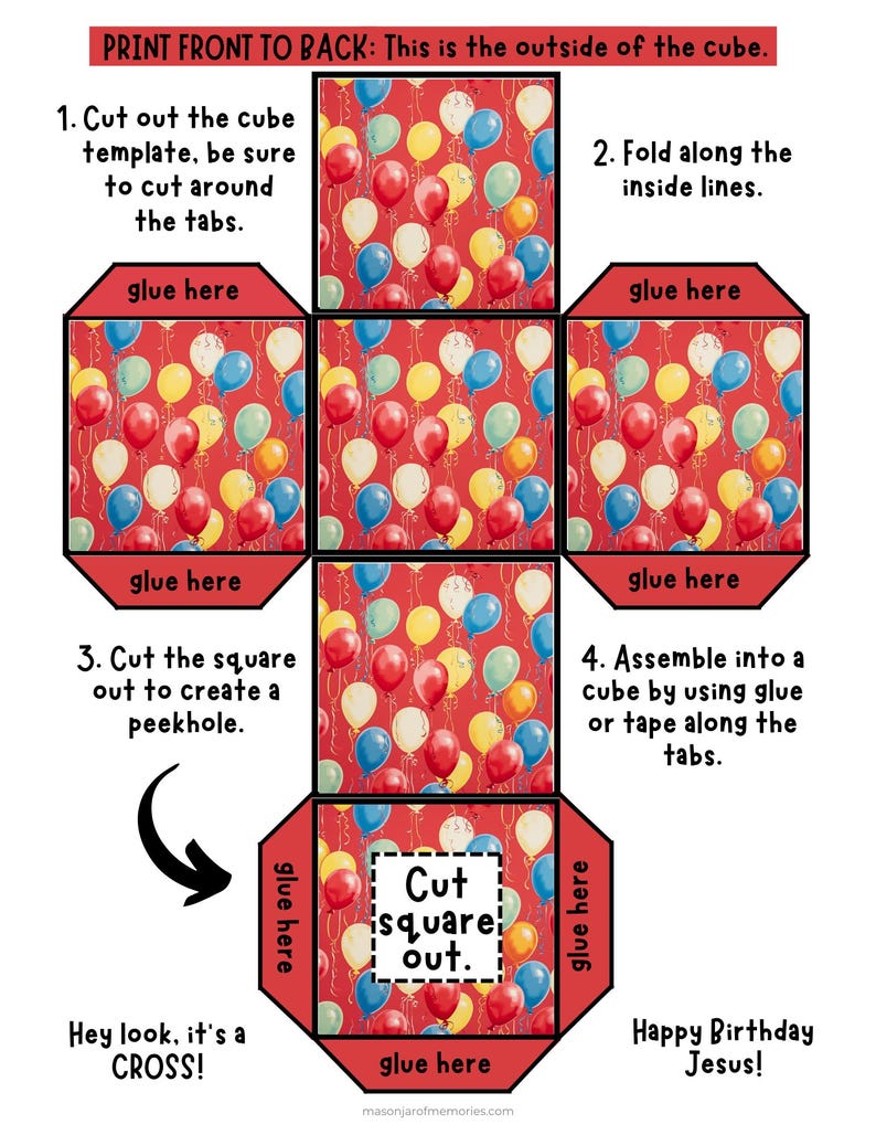 Nativity Story Origami Cube Craft Printable, Sunday School Christmas ...