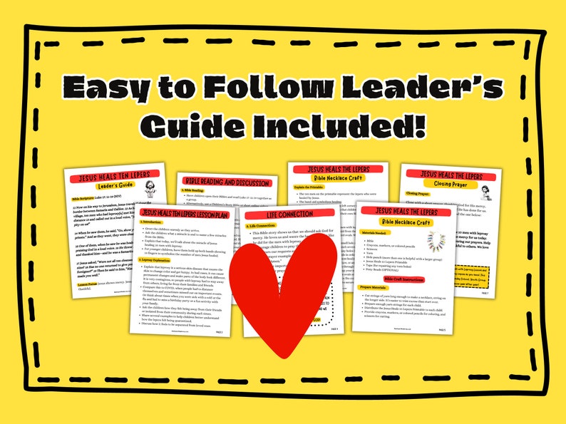 Jesus Heals 10 Lepers Bible Lesson & Craft Printable, Sunday School VBS ...