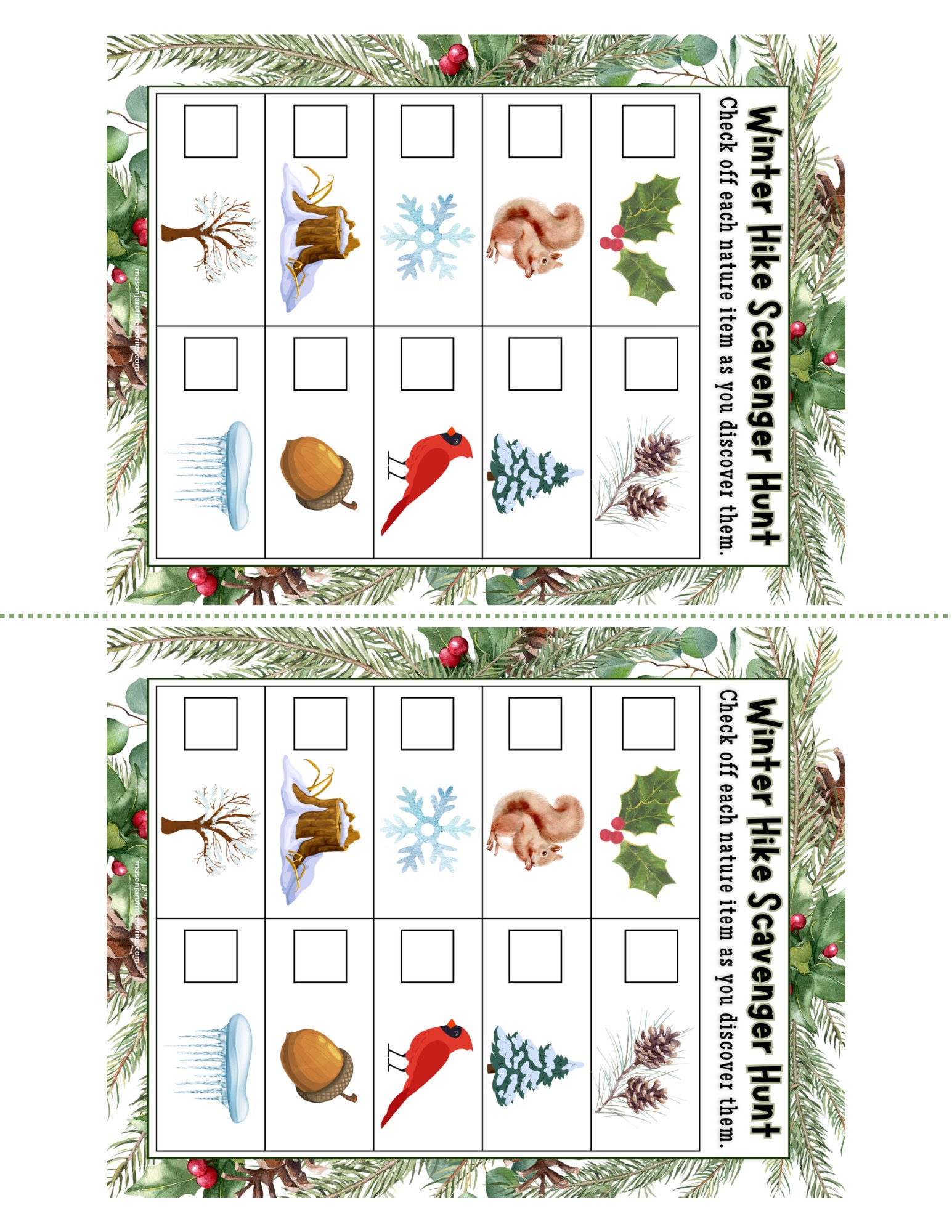 Winter Activities for Kids, Winter Walk, Nature Scavenger Hunt, Winter ...