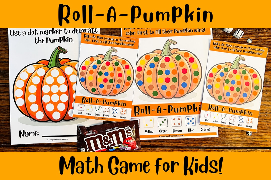 Fall Games, Halloween Math Games, Roll A Pumpkin, M & M Game, Halloween ...