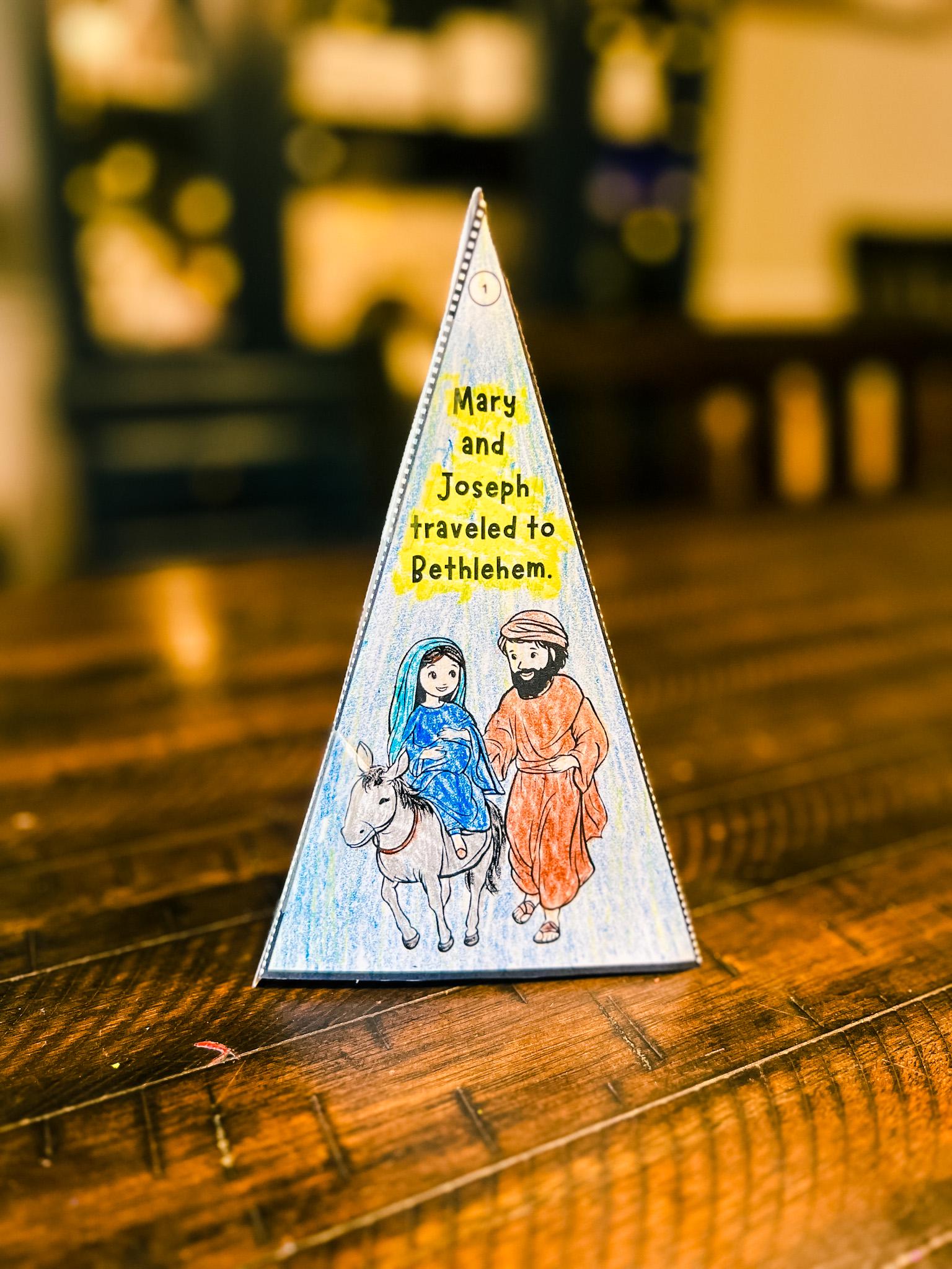 Birth of Jesus, Christmas Pyramid Craft for Kids, Sunday School Lesson ...