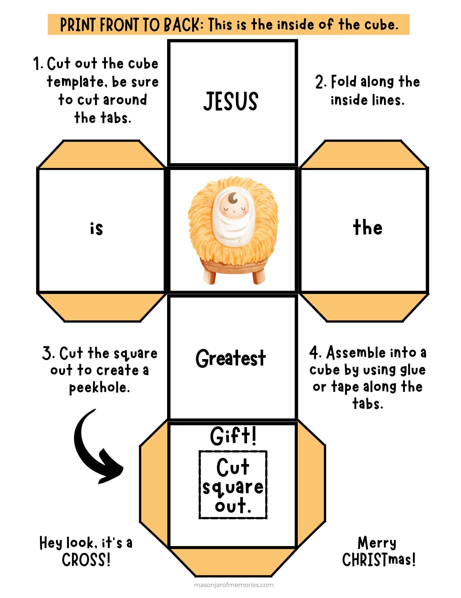 Nativity Story Origami Cube Craft Printable, Sunday School Christmas ...
