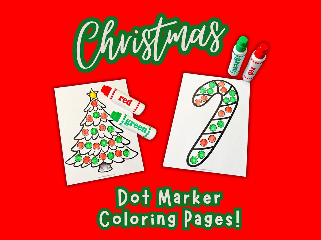 Christmas Dot Marker Coloring Pages: Kids Winter Activities (PDF) - Etsy