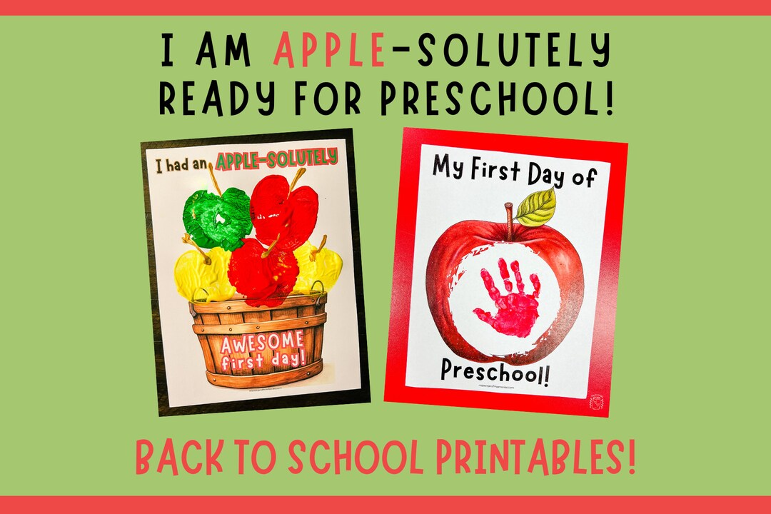 First Day of Preschool Activity, Apple Stamping Craft, Apple Handprint ...
