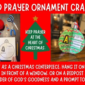 Kids Christmas Prayer Craft Printable, ACTS Prayer Ornament Lesson ...