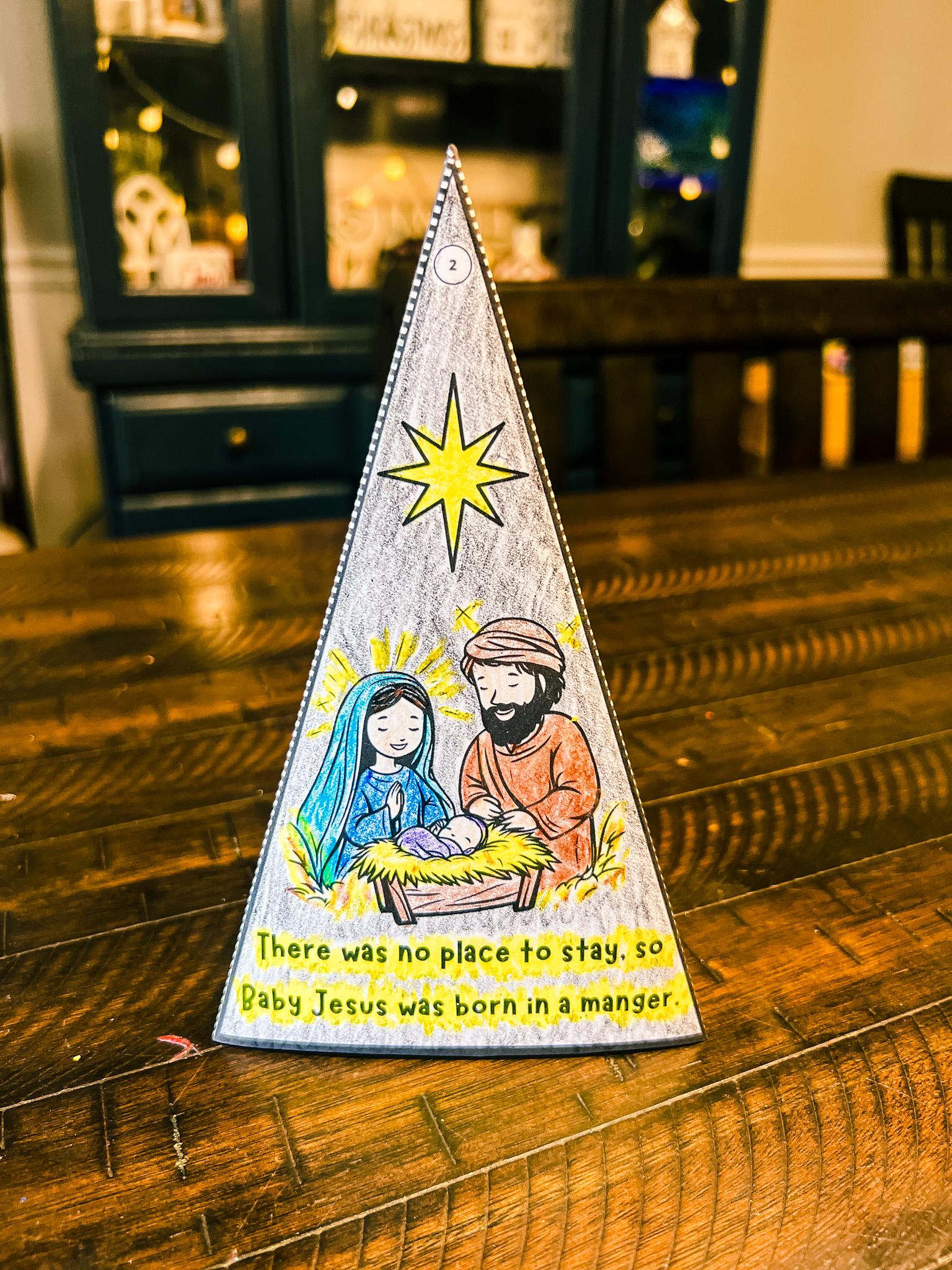 Birth of Jesus, Christmas Pyramid Craft for Kids, Sunday School Lesson ...