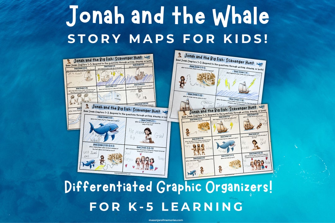 Jonah and the Whale Scavenger Hunt for Kids, Bible Story, K-5 Learning ...