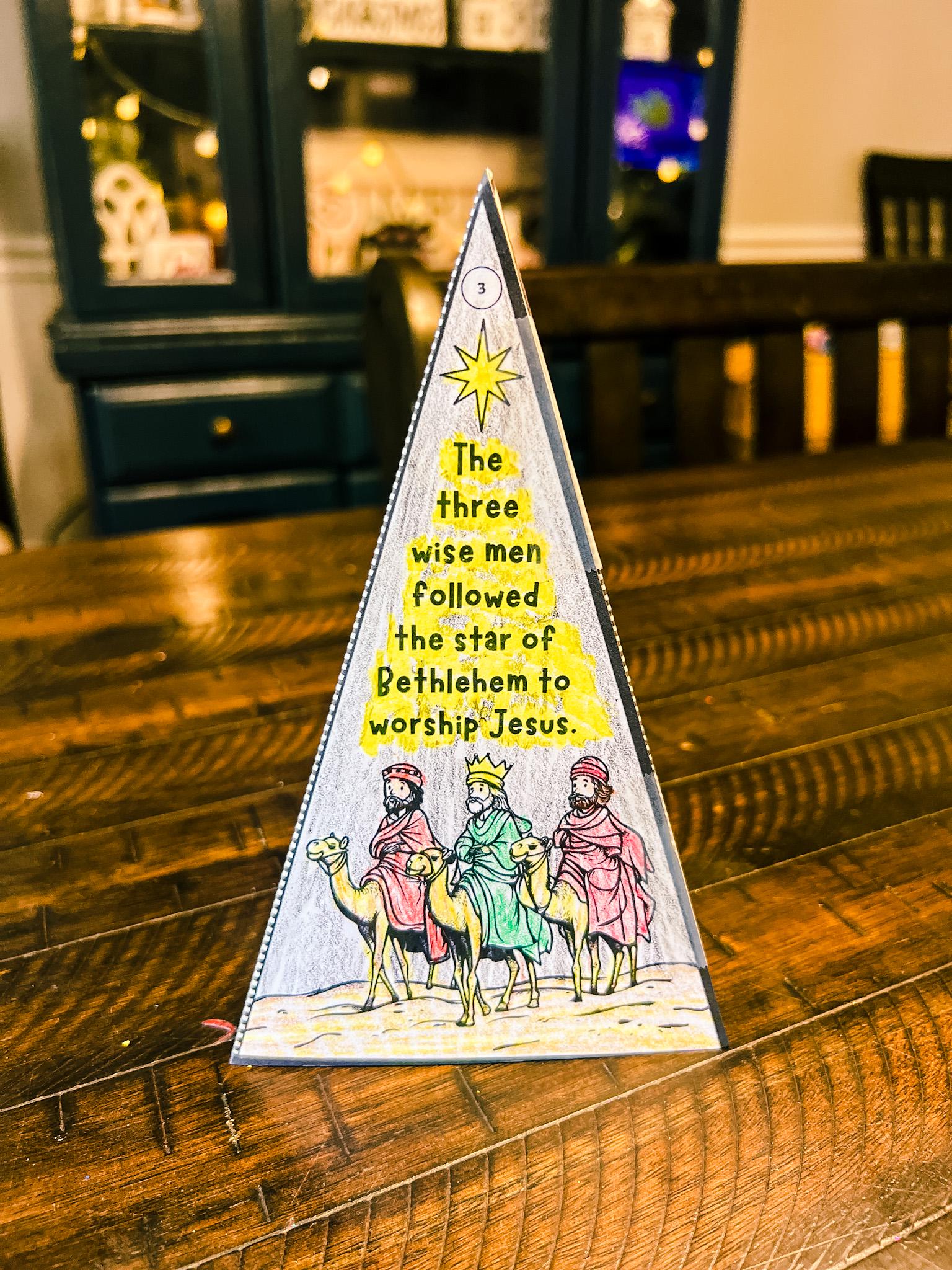 Christmas Craft for Sunday School, Easy Origami Pyramid Craft, Nativity ...