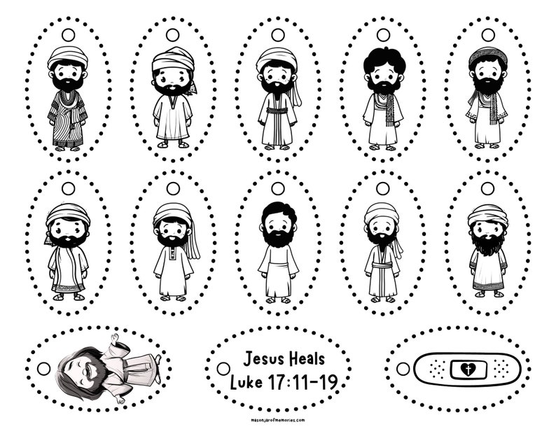 Jesus Heals 10 Lepers Bible Lesson & Craft Printable, Sunday School VBS ...
