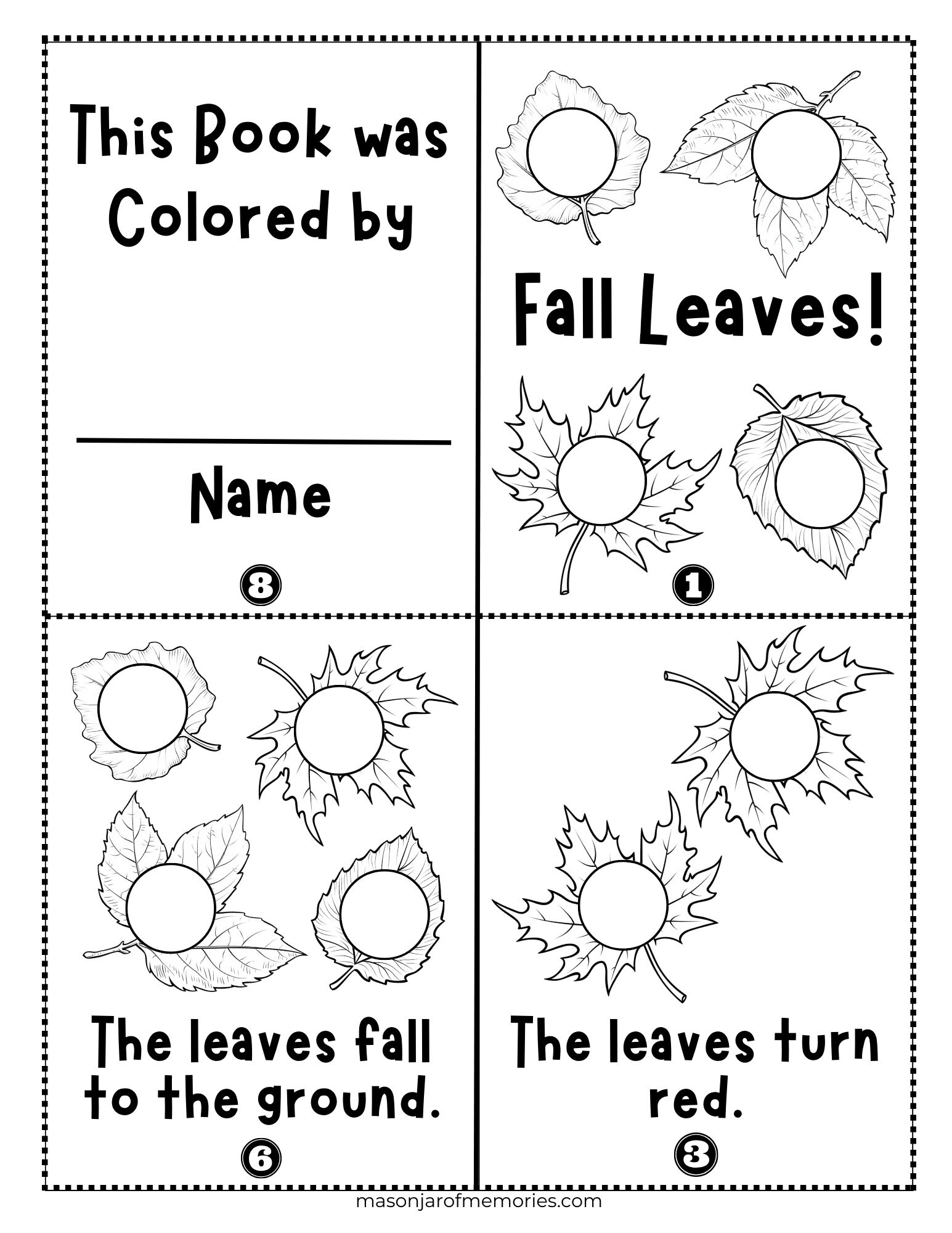 Fall Leaves Mini Book Kindergarten Printable | Fall Reading Activity ...