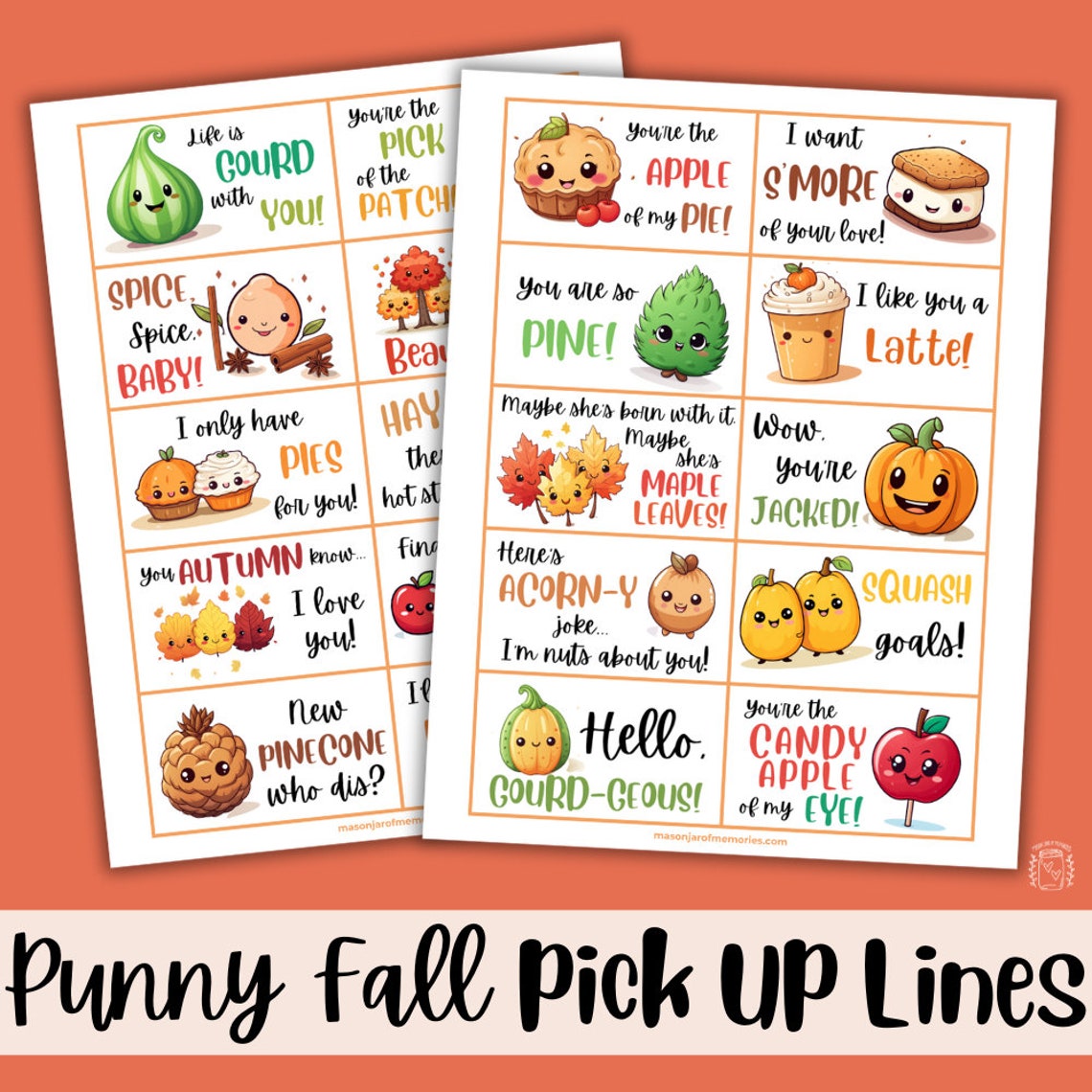 Fall Puns, Pick up Lines, Punny Pick up Lines, Lunch Box Notes, Puns ...