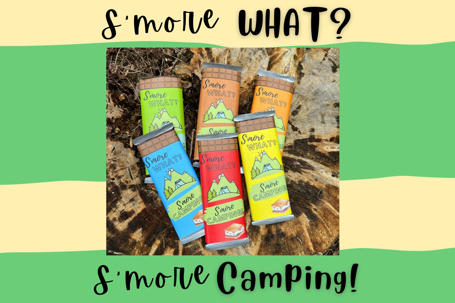 Camping S'mores Hershey Bar Wrappers: Tent Theme (digital Download) - Etsy