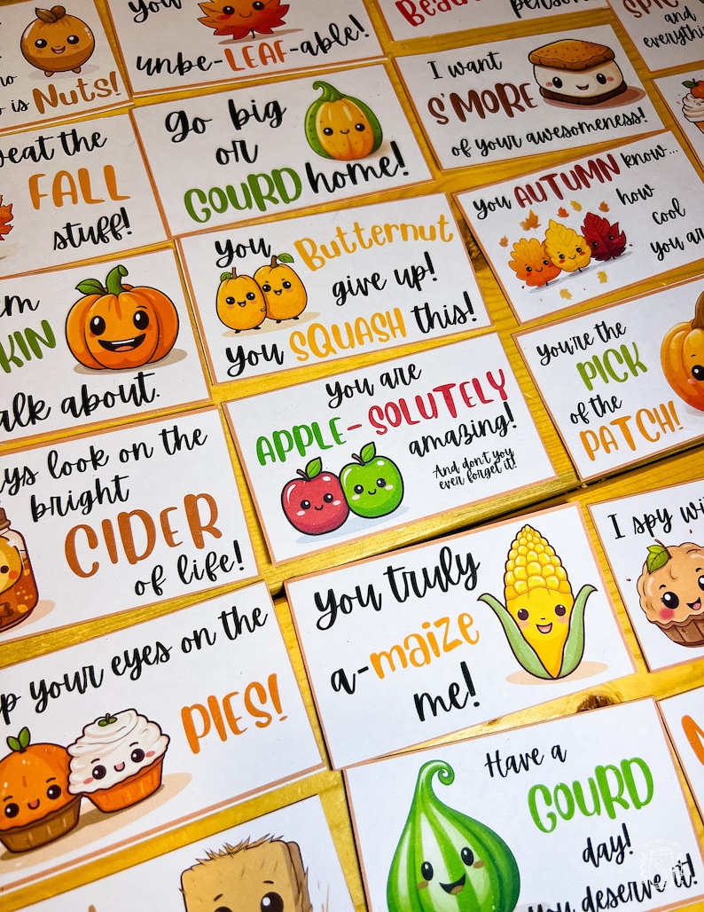 Fall Puns, Encouragement Cards, Punny Puns, Morale Booster, Lunch Box ...