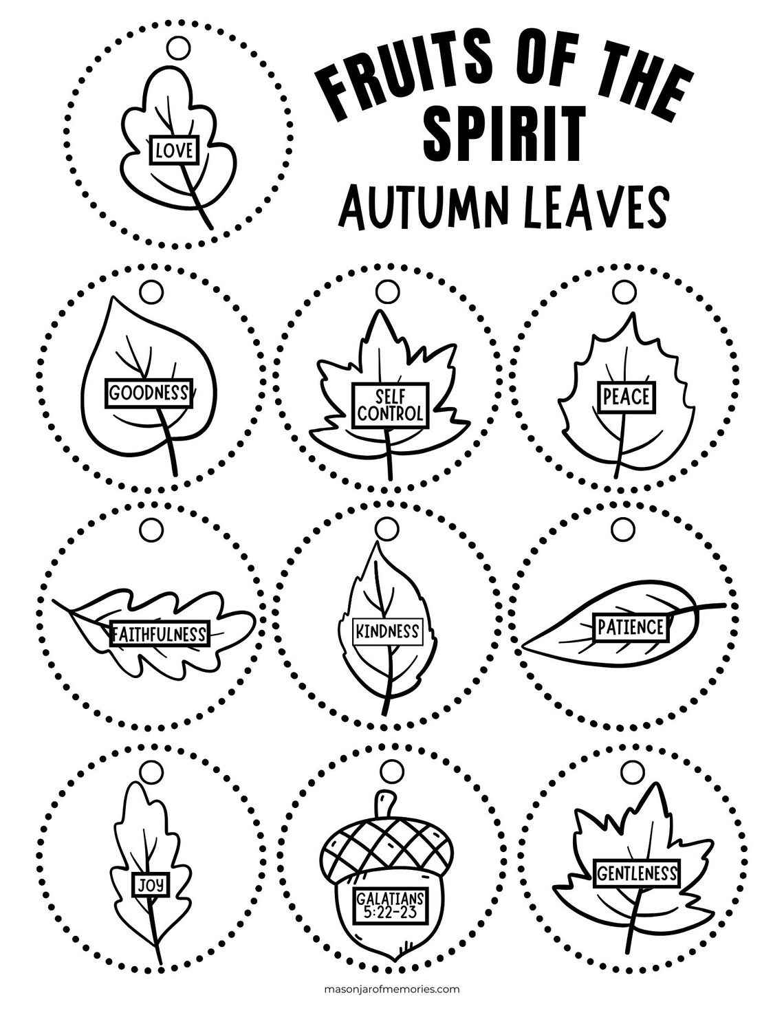 Fruits of the Spirit Bible Lesson & Fall Craft Printable | Sunday ...