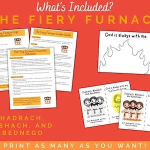 Fiery Furnace Bible Craft Printable | Shadrach Meshach Abednego Lesson ...