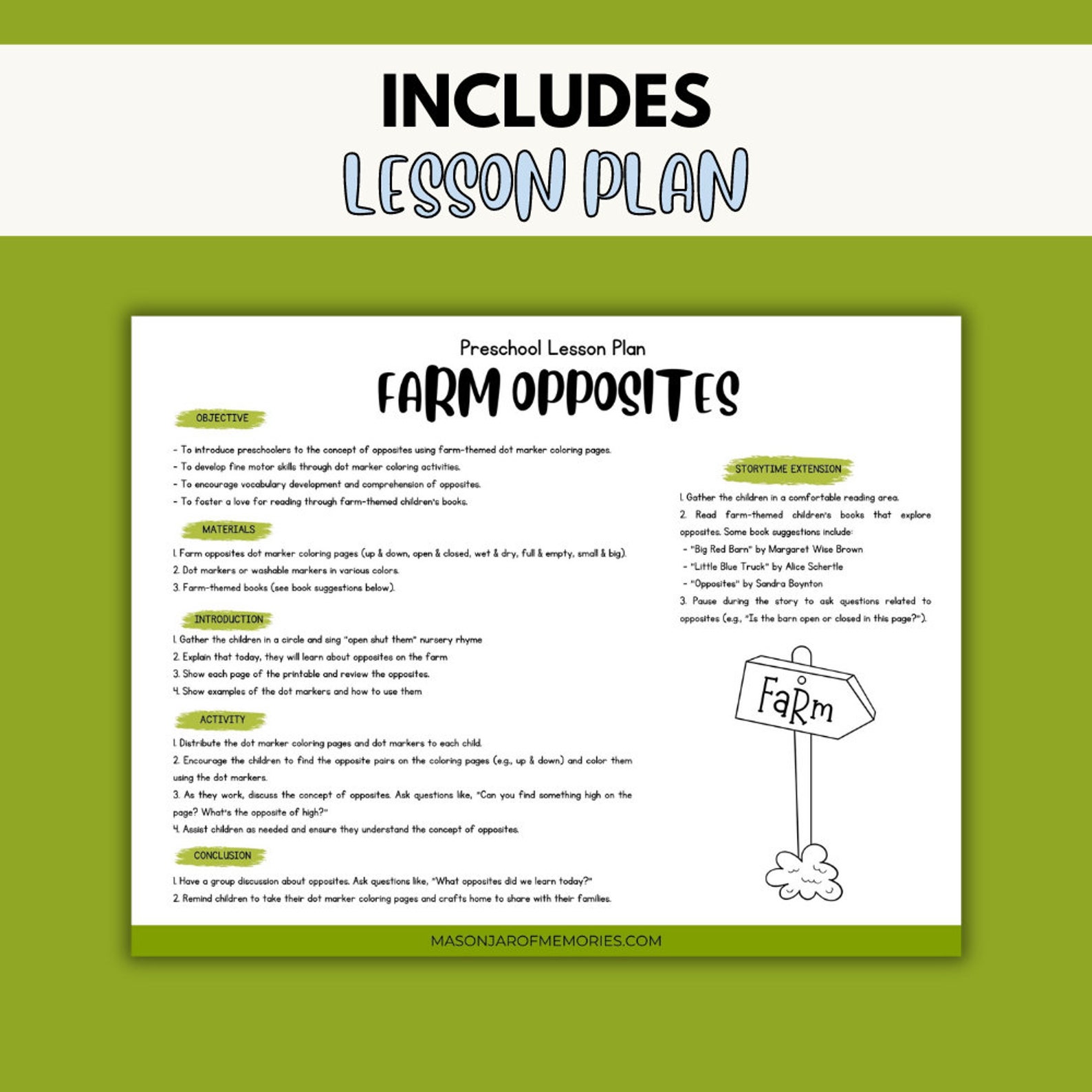 Farm Preschool Opposite Dot Coloring Pages, Opposites Lesson, Kids ...