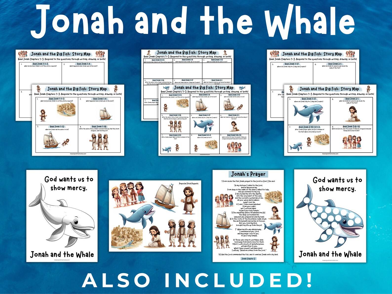 Jonah and the Whale Scavenger Hunt for Kids, Bible Story, K-5 Learning ...
