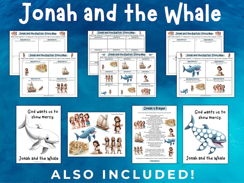 Jonah and the Whale Scavenger Hunt for Kids, Bible Story, K-5 Learning ...