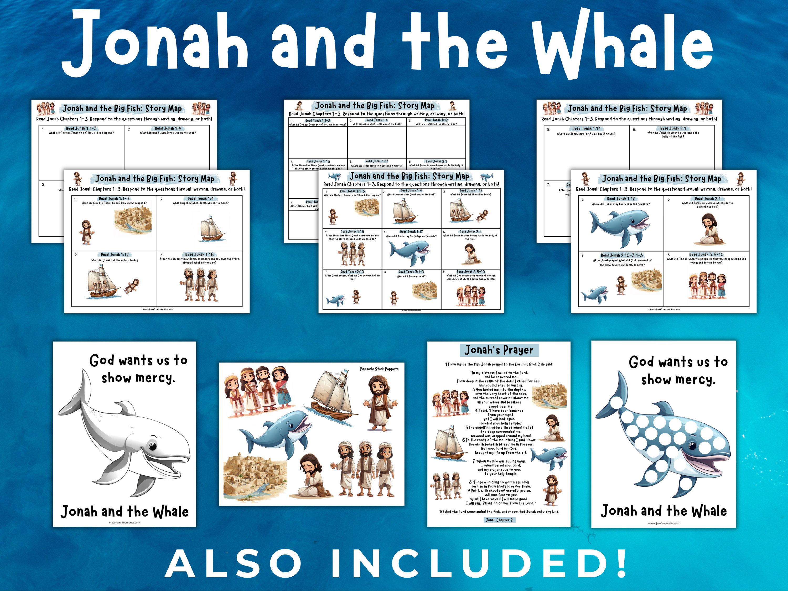 Jonah and the Whale Scavenger Hunt for Kids, Bible Story, K-5 Learning ...
