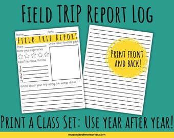 Field Trip Report PDF Printable Pack Homeschool - Etsy