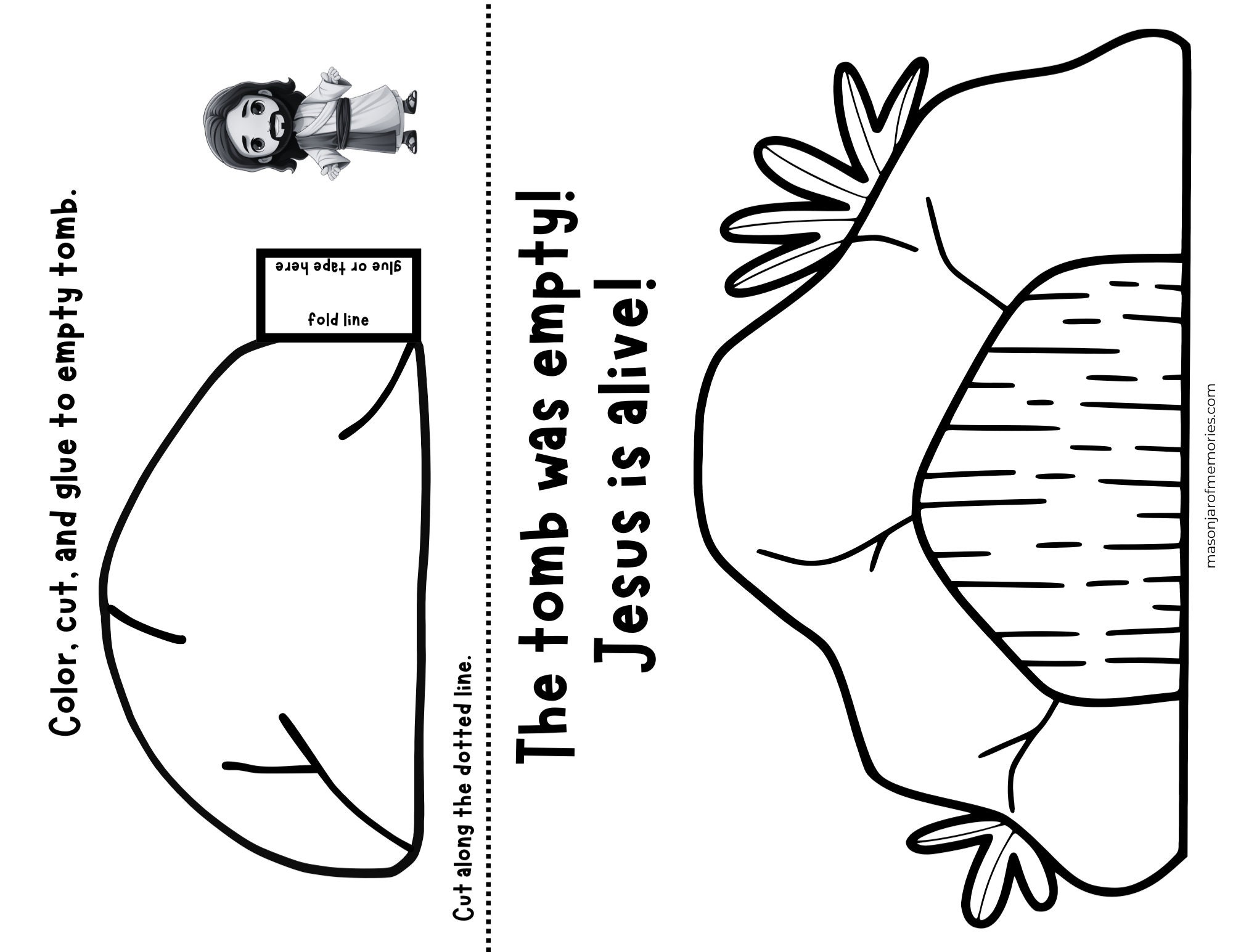 Easter Empty Tomb Craft Printable, Christian Resurrection Story ...
